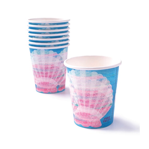 Mermaid Seashell Paper Cups 8ct | Little Mermaid Birthday | Let's ...