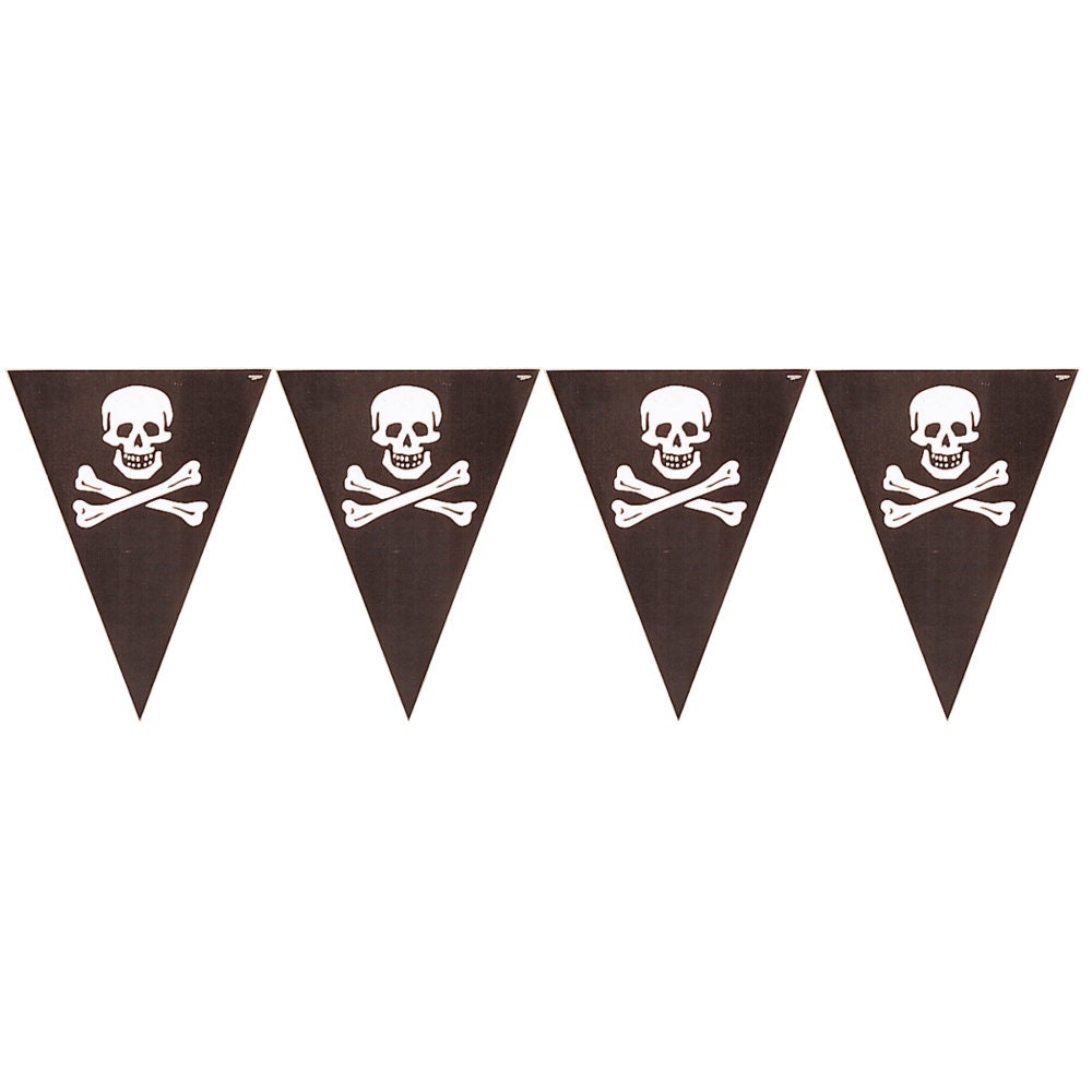 Treasure Island Pirate Birthday Pennant Banner Boys Birthday | Etsy