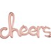 Silver Cheers Cursive Letter Balloon 40x21 Silver Birthday Party Decor ...