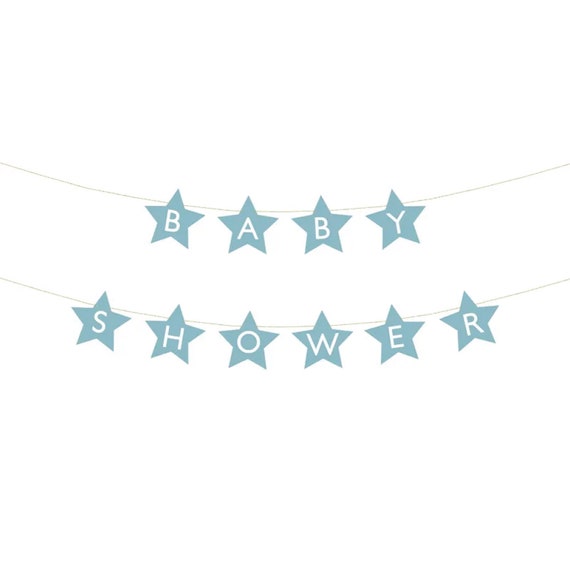 Blue Star Baby Shower Banner | Boy Baby Shower Garland | It's a Boy ...