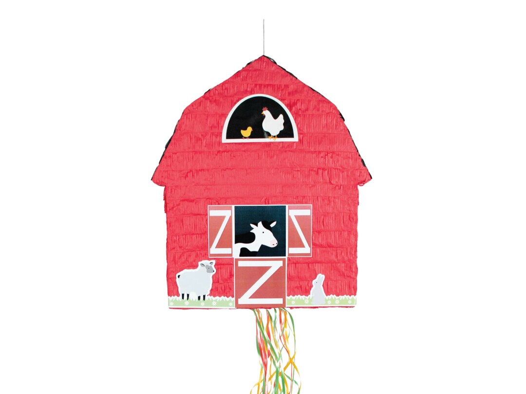 Pull String Barnyard Piñata | Farm Birthday Party | Farm Party Decor ...