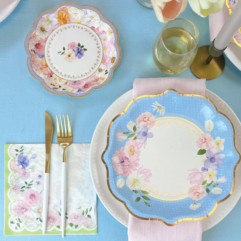 Floral Tea Party Assorted Lunch Plates 16ct Tea for Two - Etsy