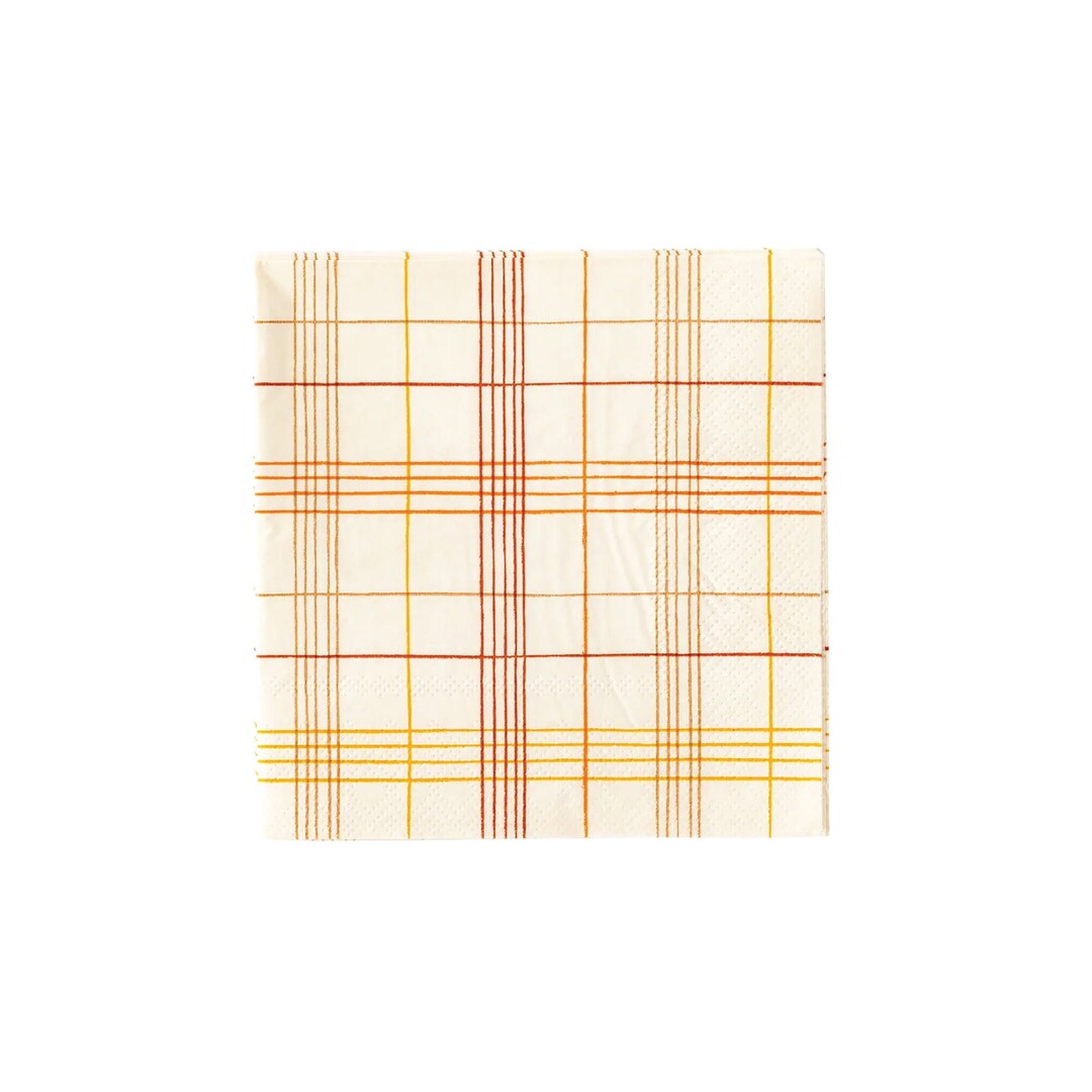 Fall Plaid Dessert Napkins 24ct | Thanksgiving Napkins | Thanksgiving ...