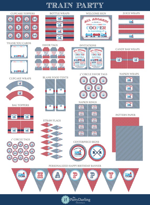 Train Birthday Invitation | Train Birthday Party | Train Party ...