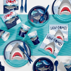Shark Party Favor Bags 8ct | Jaws Party Decor | Under the Sea Birthday ...