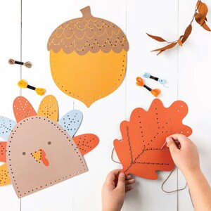 Thanksgiving Sewing Cards for Kids 3ct | Thanksgiving Activity | Lacing ...