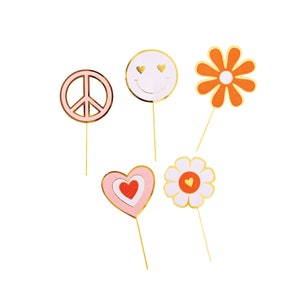 Retro Valentine Baking Cups 24ct & Cupcake Toppers 12ct Groovy ...