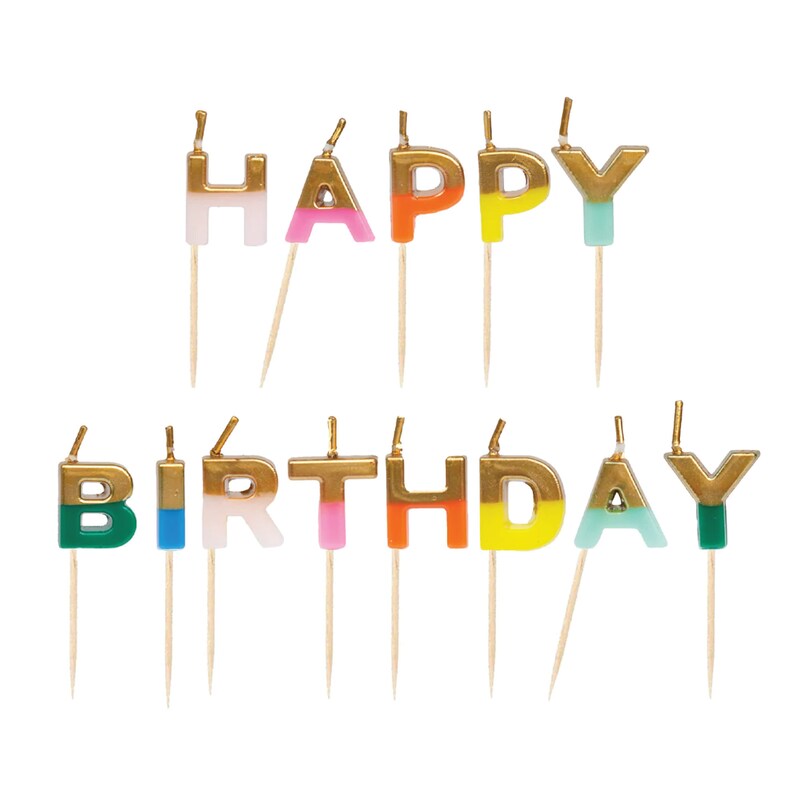 Happy Birthday Gold Letters - Etsy
