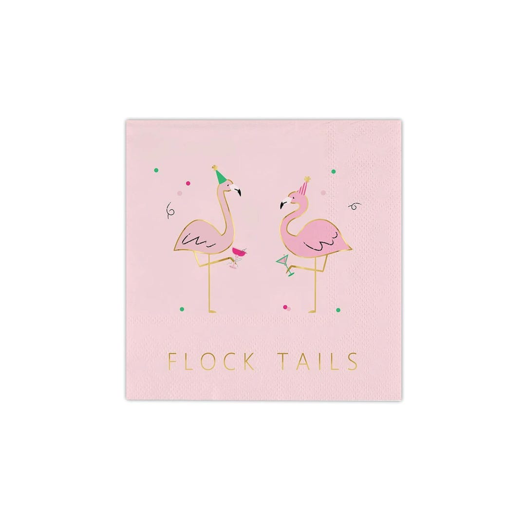 Flock Tails Pink Flamingo Dessert Napkins 20ct – Tropical or Summer ...