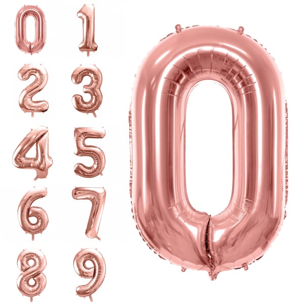 Rose Gold Number Balloons - Etsy