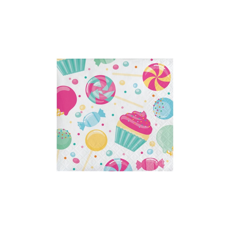 Candy Shop Lunch Napkins (16ct) – Colorful Lollipop Birthday or ...