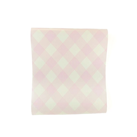 Pink Gingham Paper Table Runner | Pink Baby Shower | Spring Garden ...