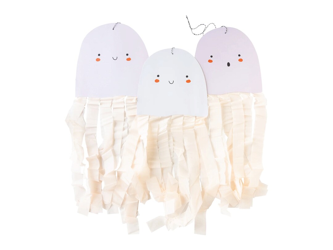 Hanging Halloween Ghost Decorations (set of 3) – Crepe Paper Streamers ...