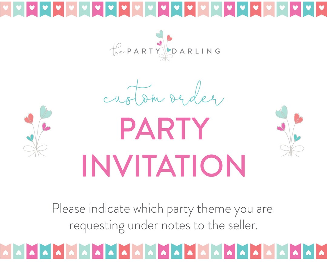 Custom Party Invitation Custom Order Digital File A La - Etsy