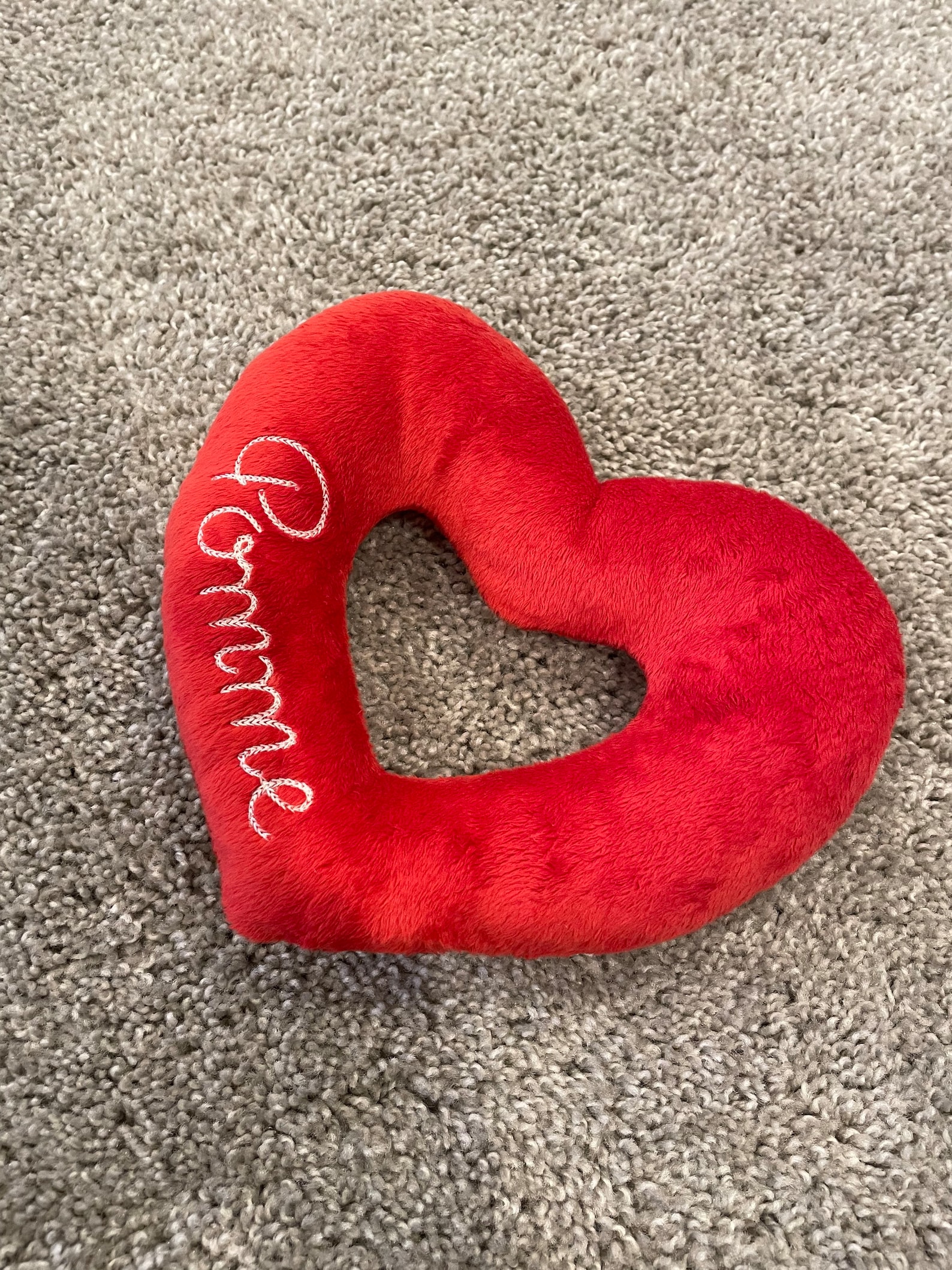 Personalized Heart Dog Toy: Chain Stitch Embroidered, 9"x8" Custom ...