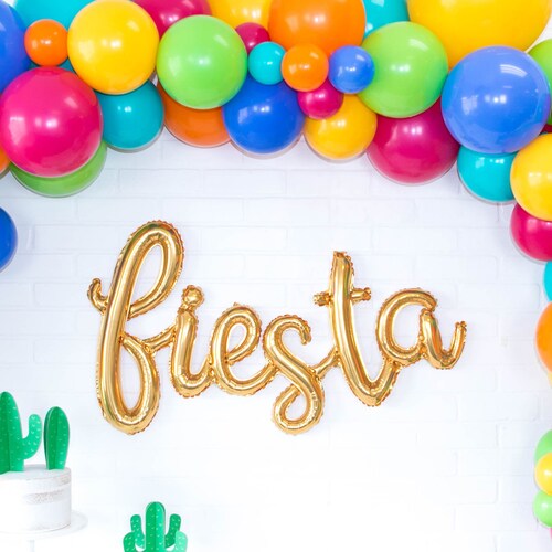 FIESTA Balloon Banner Fiesta Balloons Fiesta Script Letter - Etsy