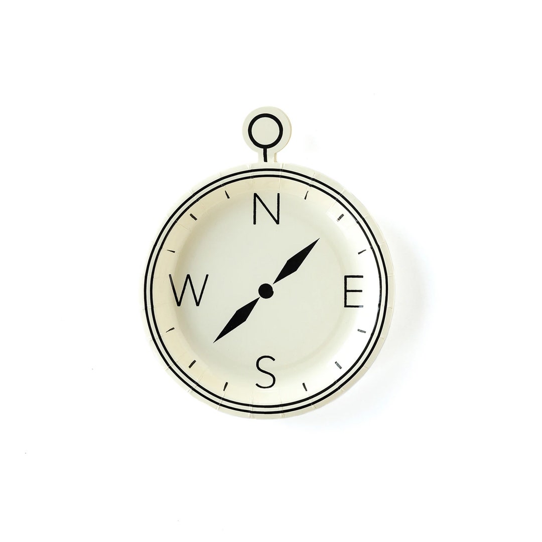 Compass Paper Plates | Camping Outdoor Adventure Compass Plates | Happy ...