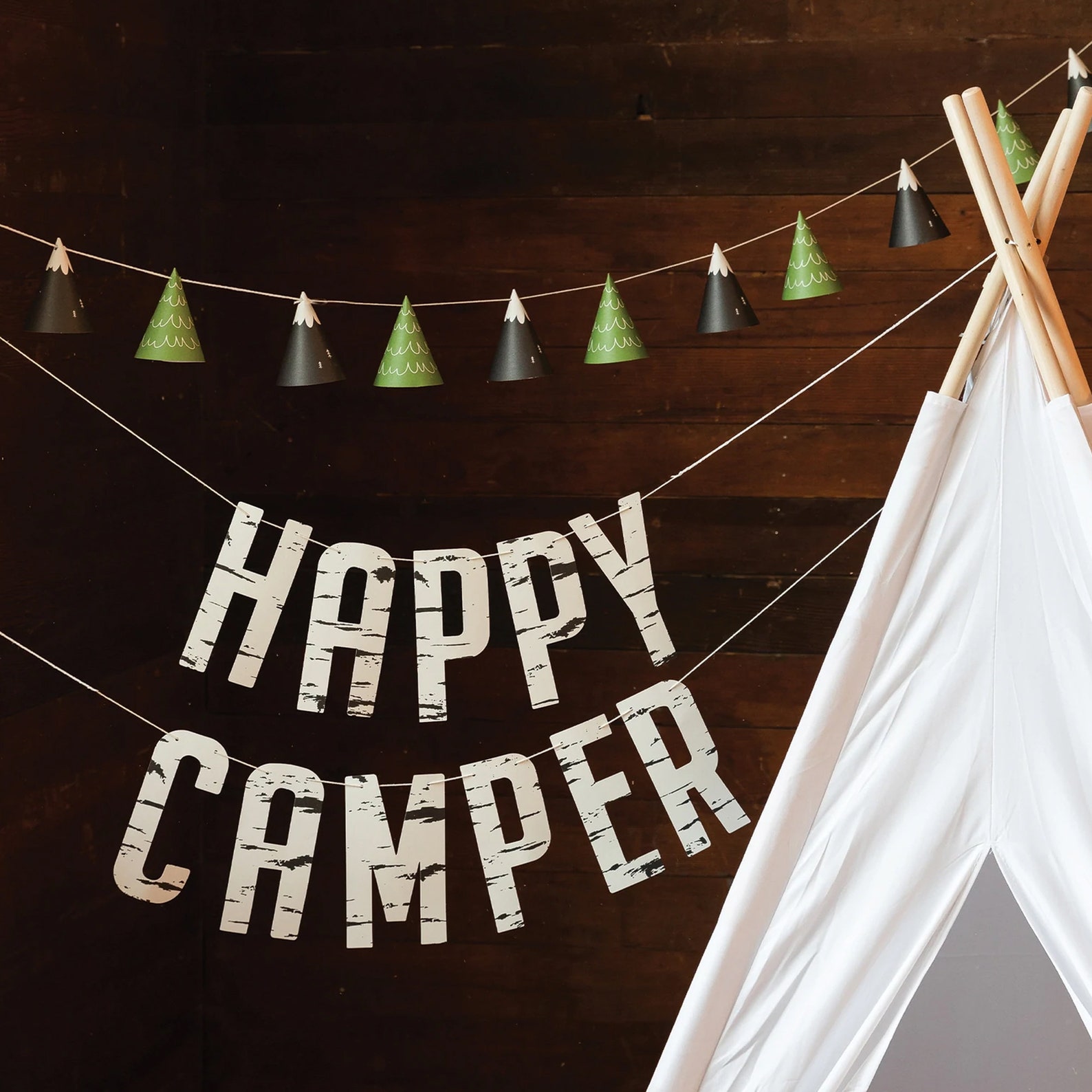 Happy Camper Banner Camping Theme Hanging Happy Camper Sign | Etsy