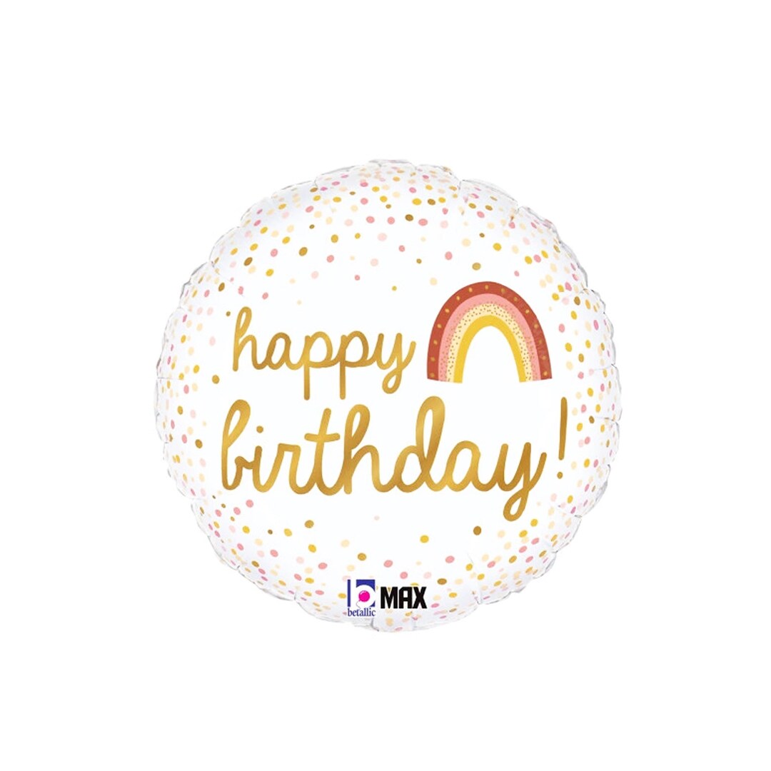 Boho Rainbow Happy Birthday Balloon | Boho Mylar Balloon | Boho Rainbow ...