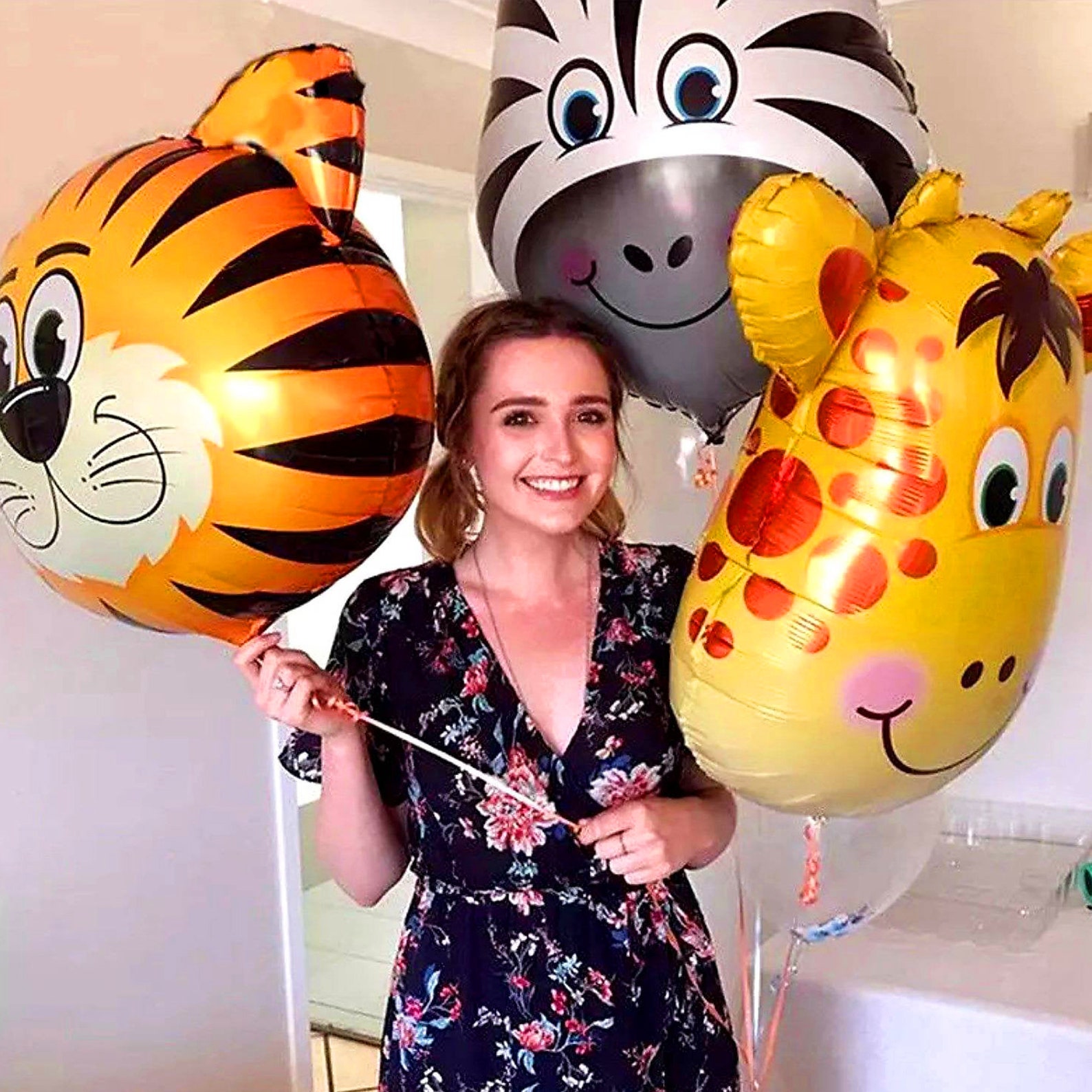TIGER FACE Balloon - Giant Tiger Head Mylar Balloon - 30 Inch - Safari ...