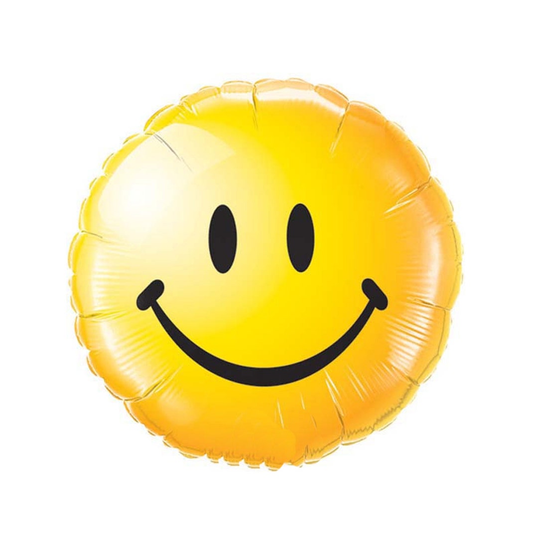 Smiley Face Mylar Balloon | 18" Smiley Face Yellow Foil Balloon | One ...