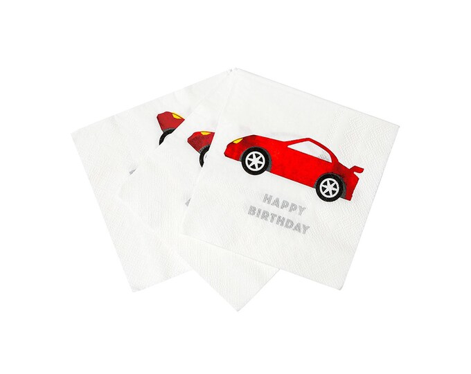 Race Car Napkins | Vintage Race Car Paper Napkins | Race Car Birthday ...