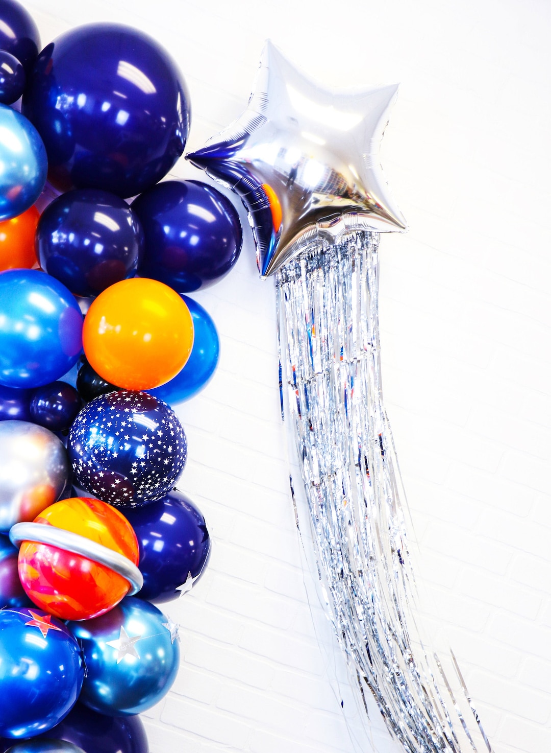 Shooting Star Balloon | Silver Star Balloon With Foil Tail | 20 Inch ...