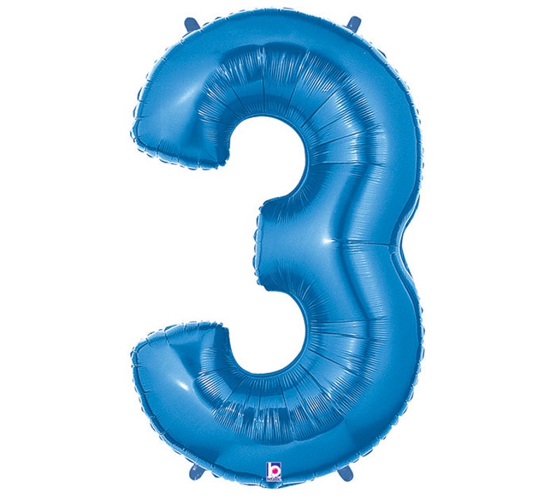 Giant 40" Inch Blue Mylar Balloons - Choose Your Number - Metallic Blue ...