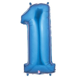 Giant 40" Inch Blue Mylar Balloons - Choose Your Number - Metallic Blue ...