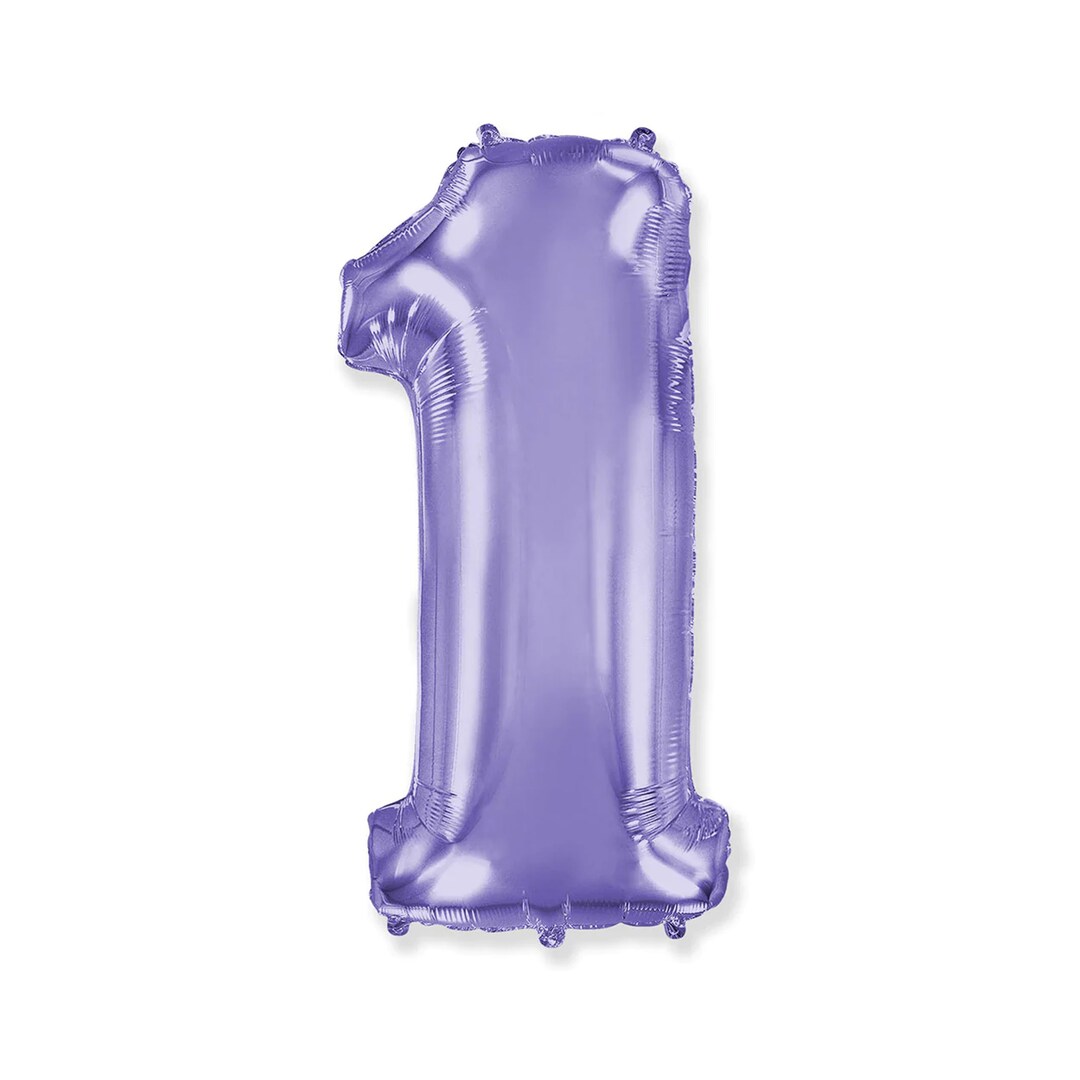 Giant Pastel Lilac Number Balloons | Pearl Lavender Mylar Number ...