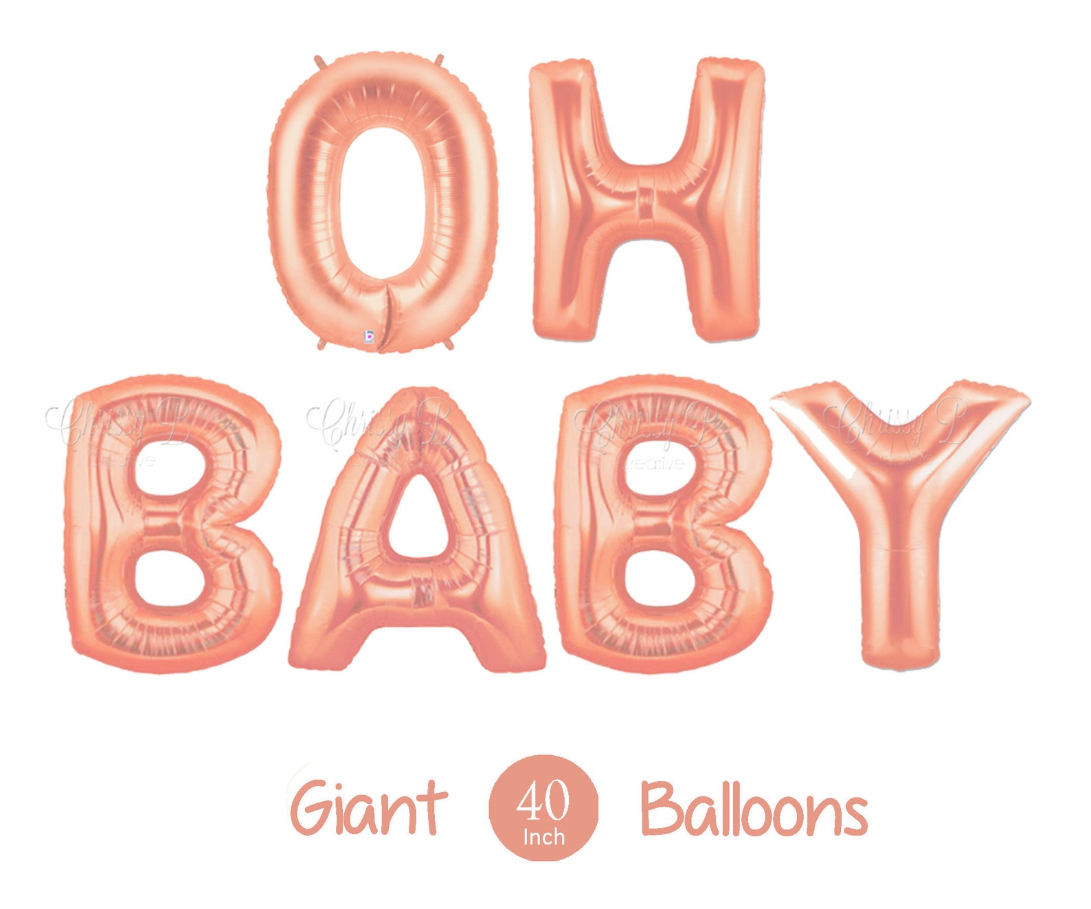 Giant OH BABY Balloons 40 Inch Gold Mylar Balloons in | Etsy