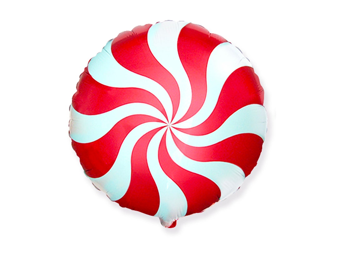 Red Peppermint Mylar Balloon | Peppermint Candy 18" Mylar Balloon ...