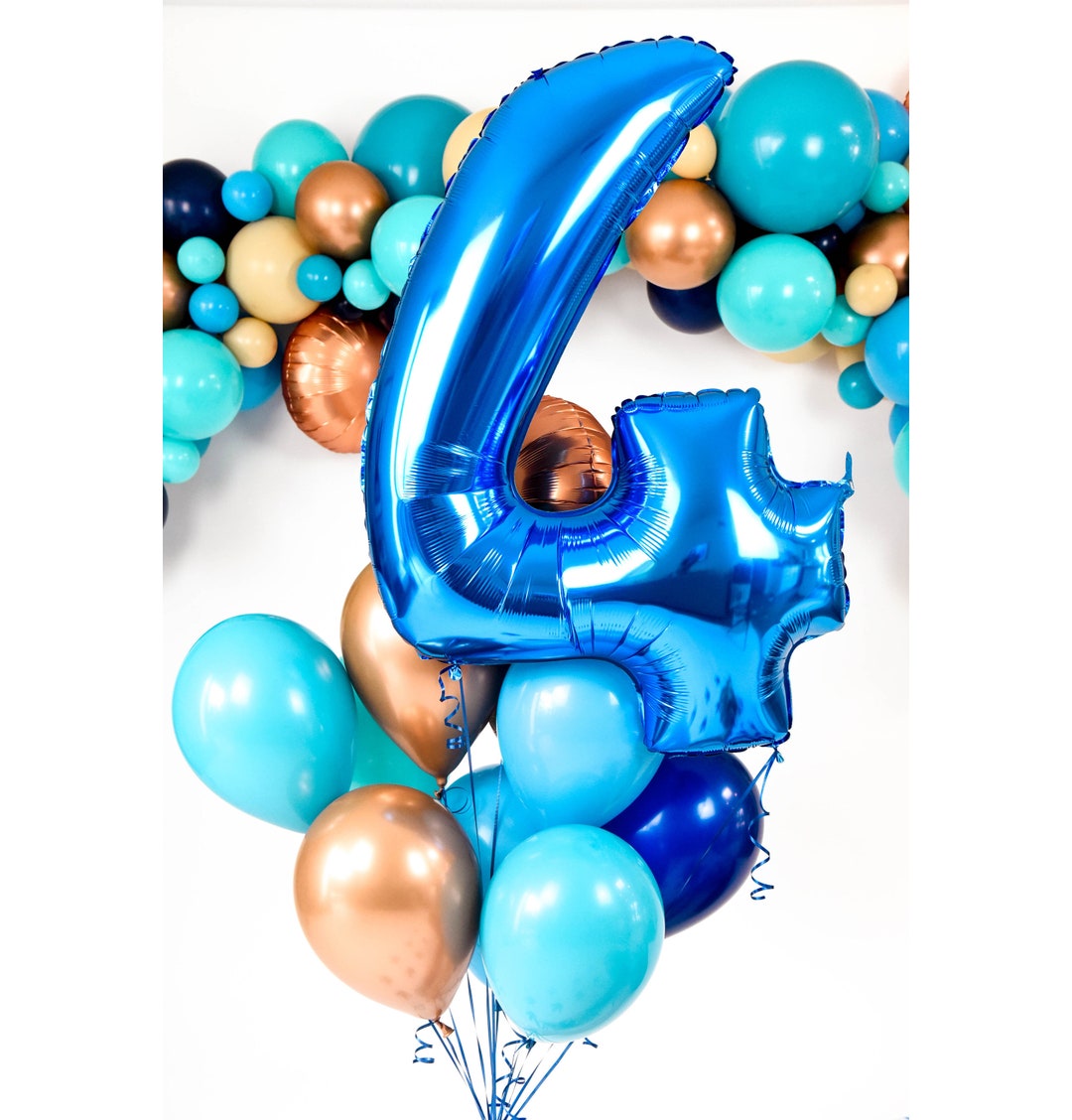 Giant 40" Inch Blue Mylar Balloons - Choose Your Number - Metallic Blue ...