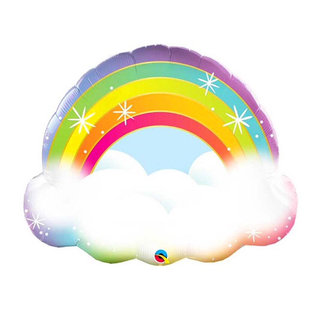 RAINBOW Balloon - Rainbow Party Decorations, Rainbow With Clouds, Over ...