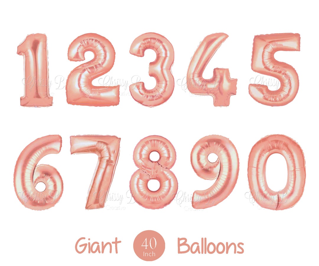 NEW Giant 40" Inch Rose Gold Number Balloons - Choose Your Number ...