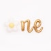Retro Daisy Daisy ONE Banner | Gold Script Letters With Daisy Flower O ...