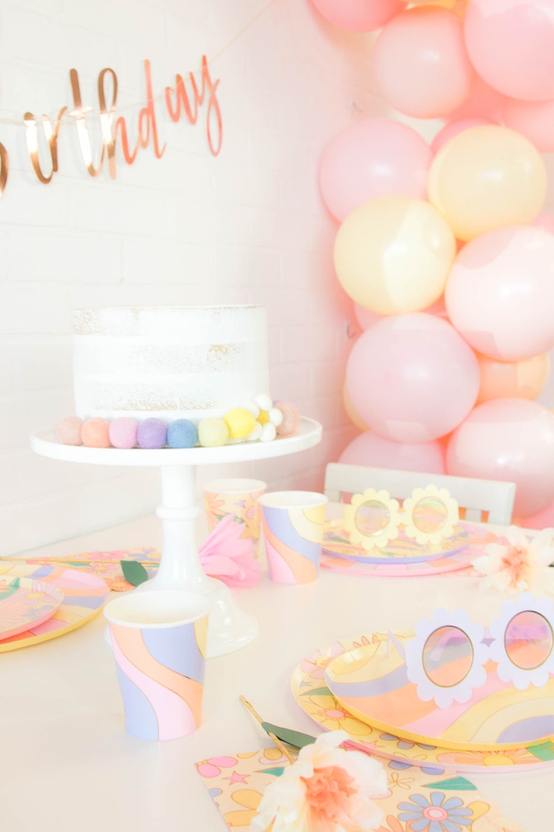 FLOWER POWER Balloon Banner Script Letter Balloons Flower | Etsy