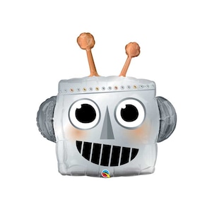 ROBOT Balloon Robot Head Mylar Balloon Robotics Party - Etsy
