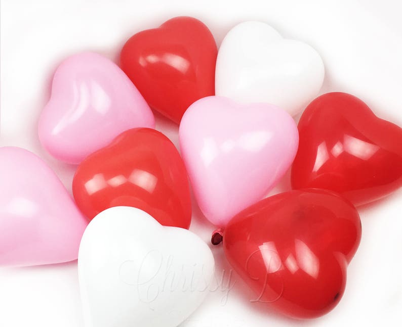 Mini Heart-shaped Balloons 6 Mini Balloons in Heart - Etsy