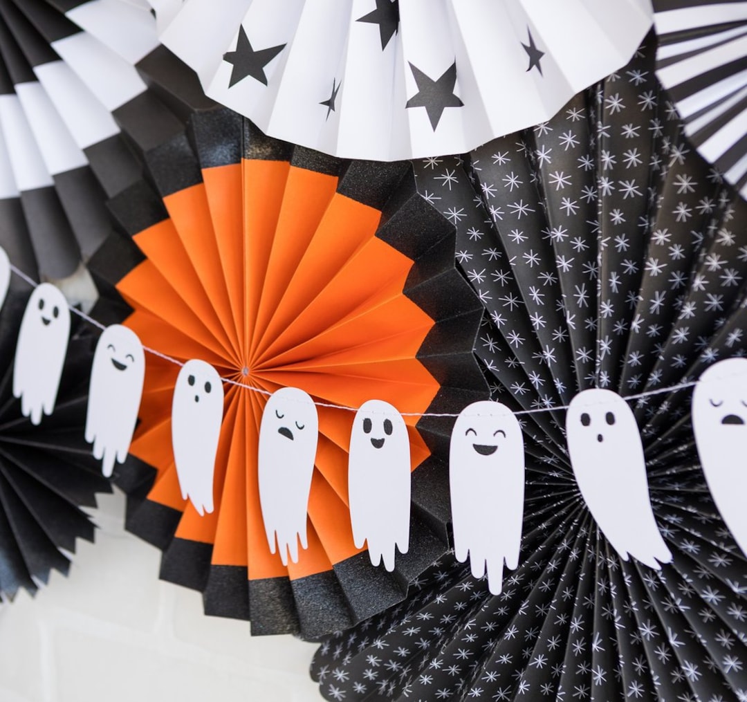 Halloween Ghost Garland - Halloween Decor Ghost Halloween Party Garland ...