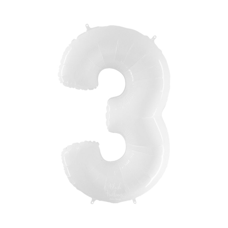 Giant Number Balloons Bright White Mylar Number Balloons - Etsy
