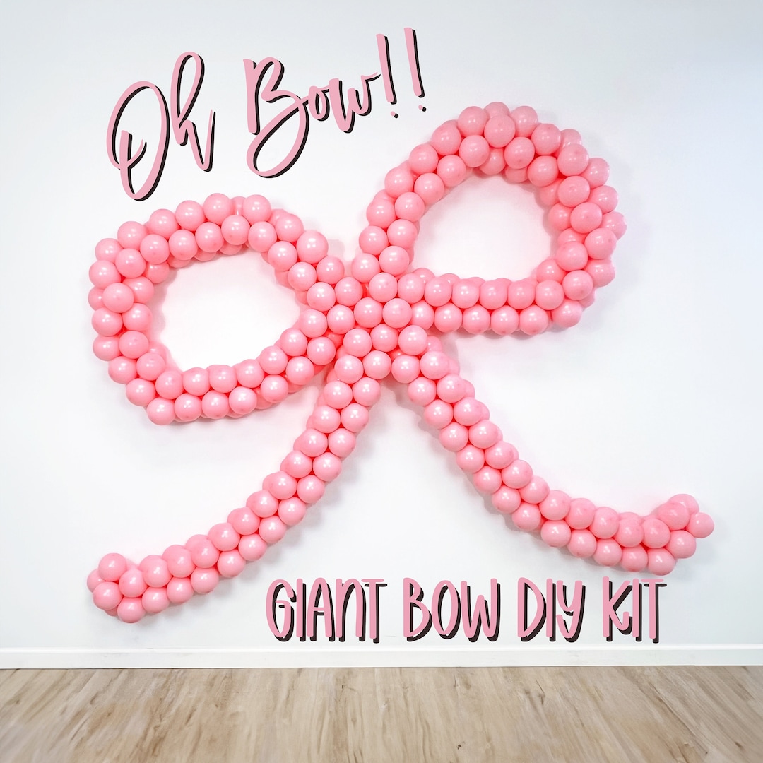 Pink Balloon Bow | Giant Pink Balloon Bow DIY Kit | Baby Shower Decor ...