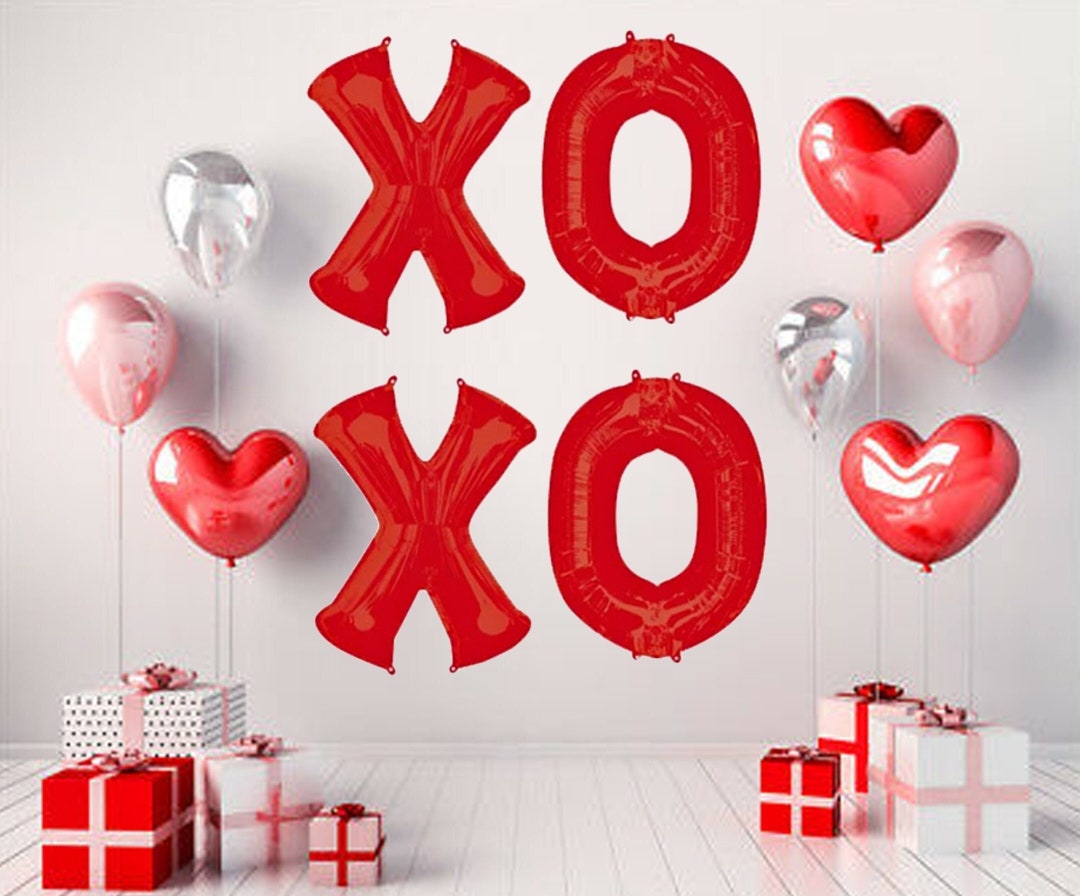 Giant XOXO Balloons | 32 Inch Red XOXO Balloon Banner | Valentines Day ...