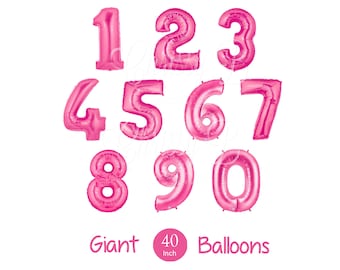 Hot Pink Numbers - Etsy
