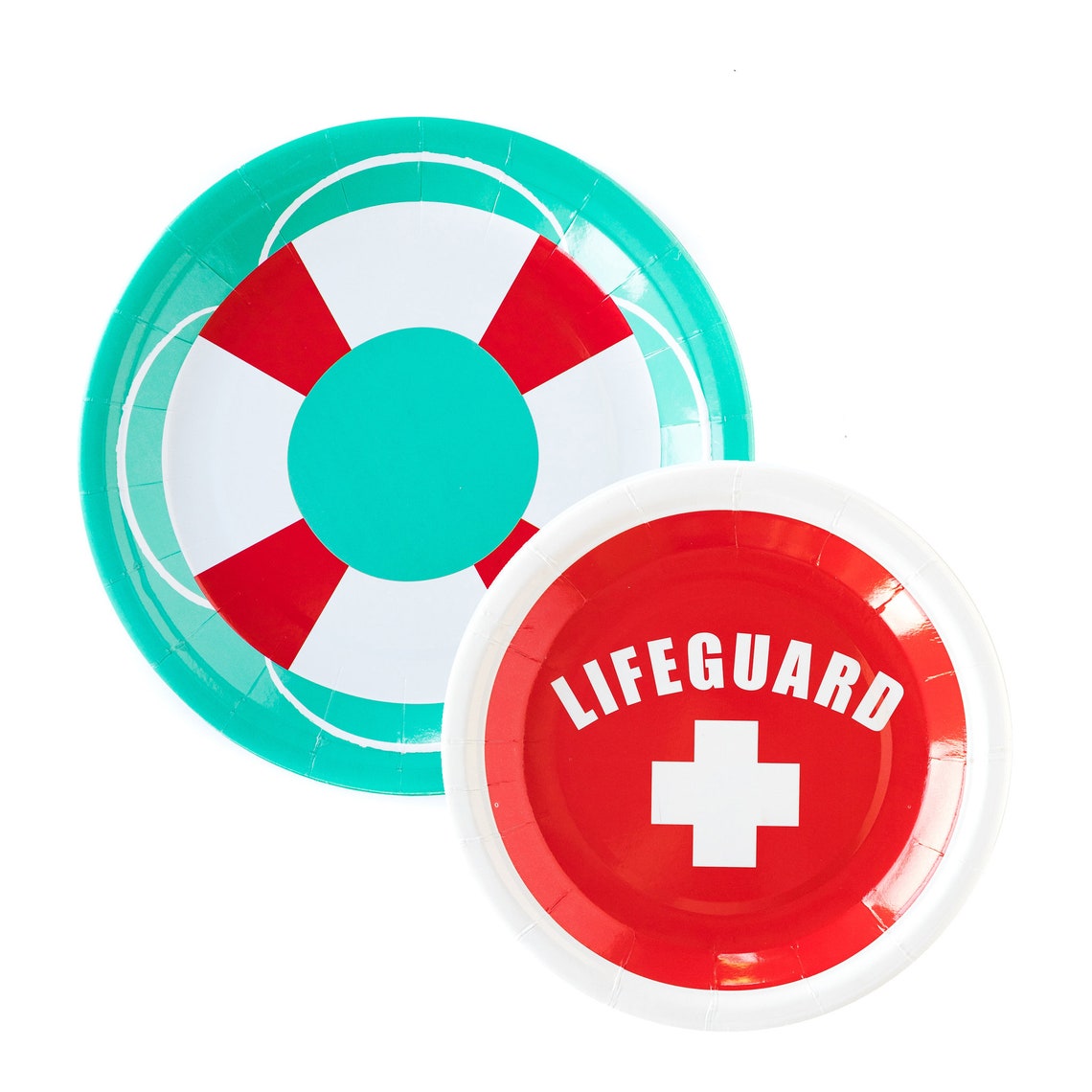 Lifeguard Paper Plates Shark Party Red and White Paper | Etsy