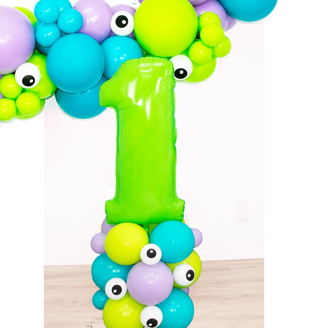 Monsters Number Balloon Tower | Giant 40" Inch Number Balloon Structure ...