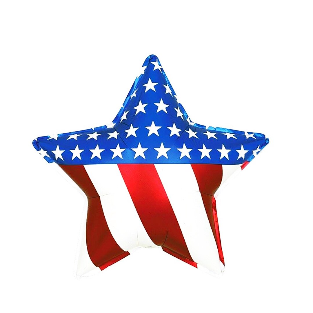 Stars and Stripes 4th of July Mylar Balloon | American Flag Star ...