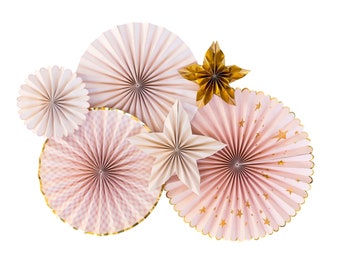 Pink Paper Fans | Etsy