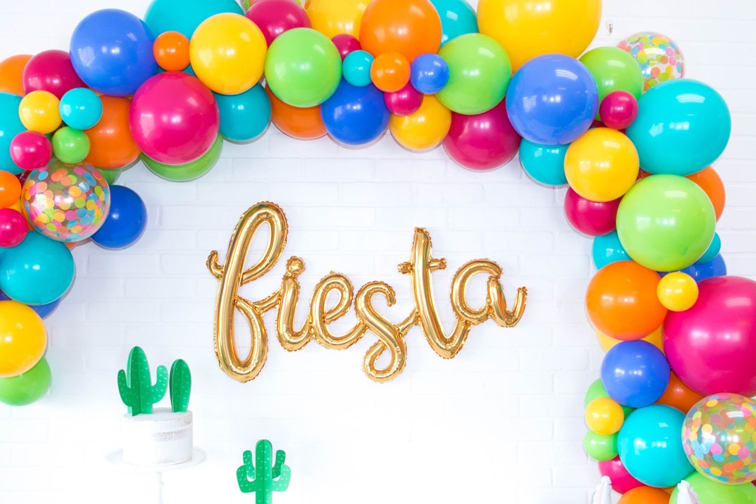 FIESTA Balloon Banner | Fiesta Balloons | Fiesta Script Letter Balloons ...