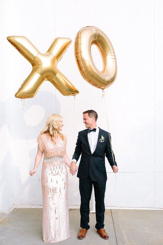 Giant XO Balloons 40 Inch Gold Mylar Balloons in - Etsy Australia
